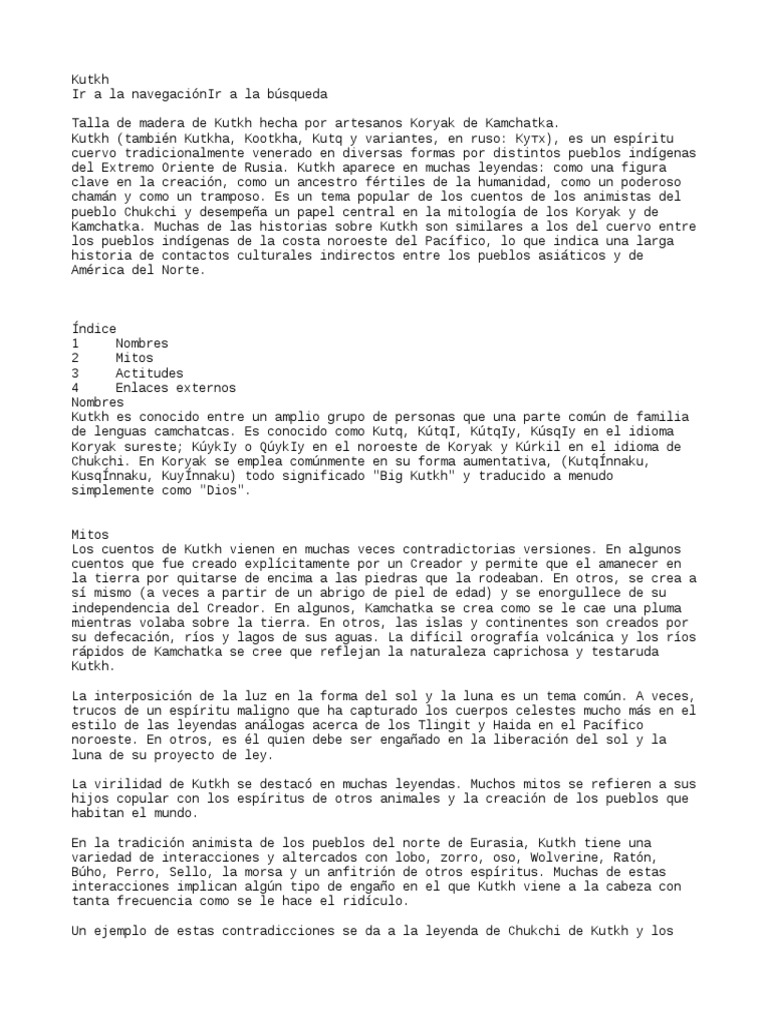 Kutkh: Espíritu Cuervo del Extremo Oriente | PDF | Mitología comparada