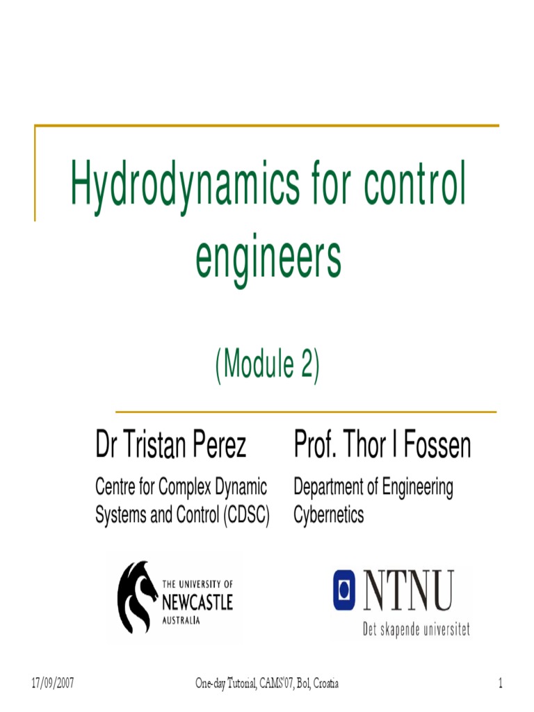Hydrodynamics For Control Engineers: (Module 2) | PDF | Fluid Dynamics ...