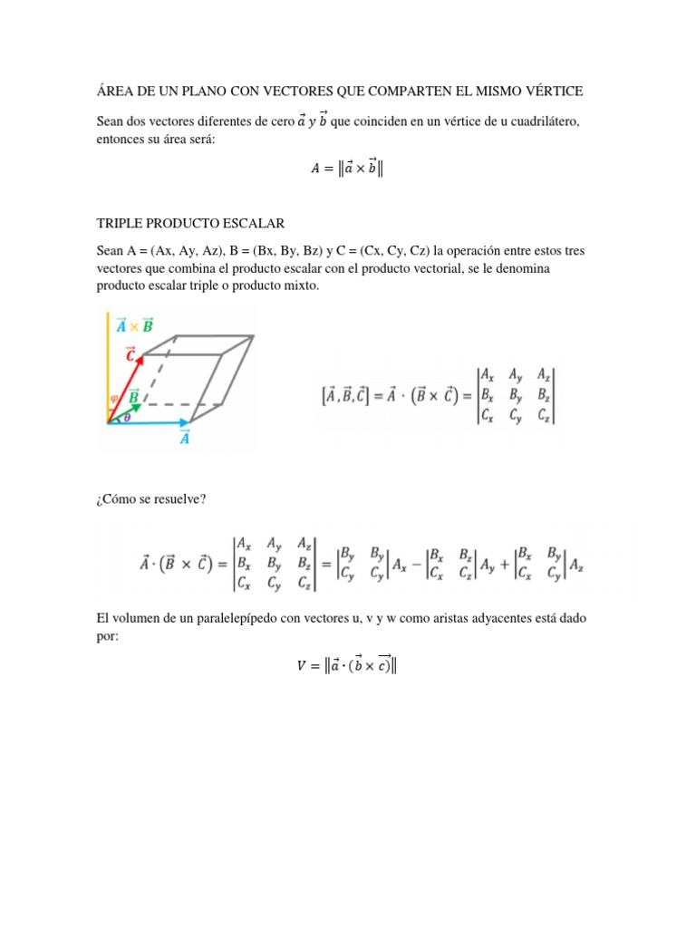 Área y Volumen con Vectores Adyacentes | PDF