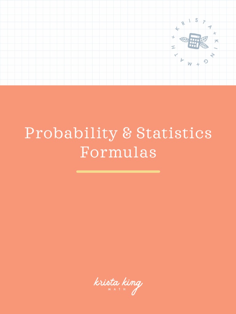 Probability+&+Statistics Formulas | PDF | P Value | Sampling (Statistics)