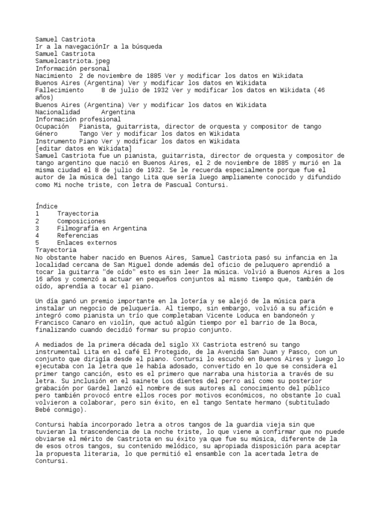 Samuel Castriota | PDF | Estilos de musica argentina | Estilos de ...