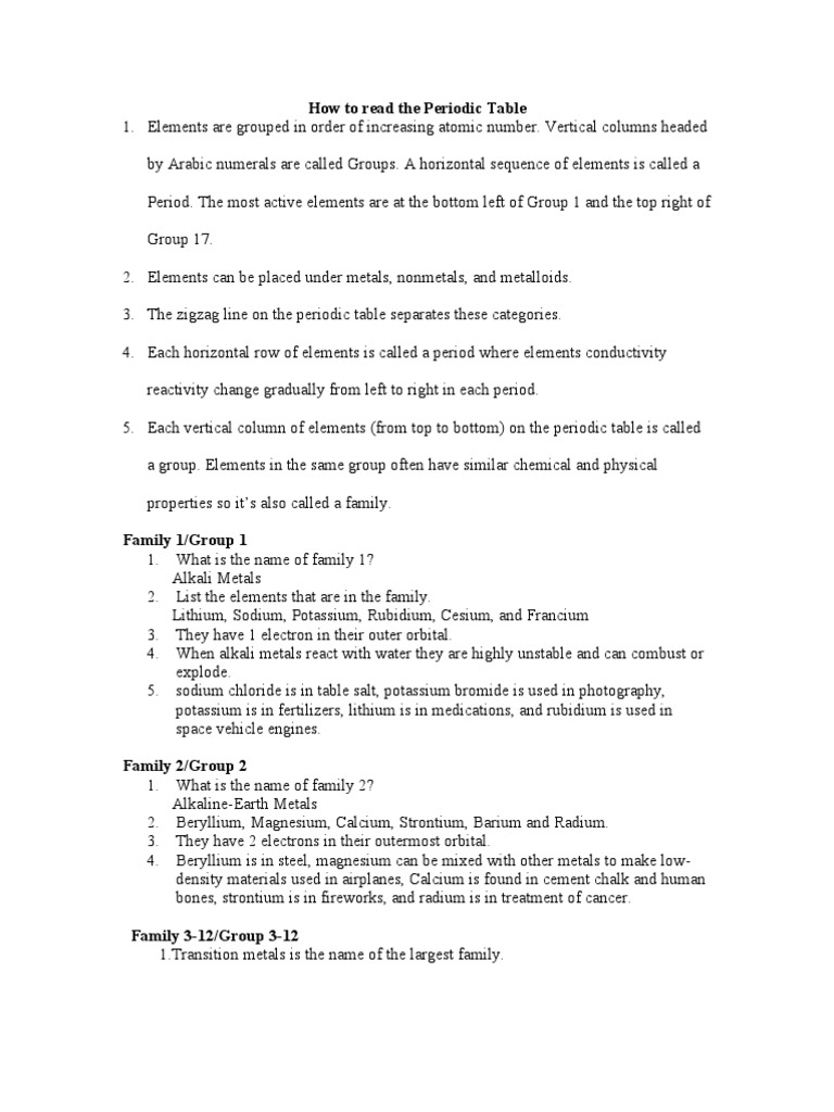 Understanding the Periodic Table Basics | PDF