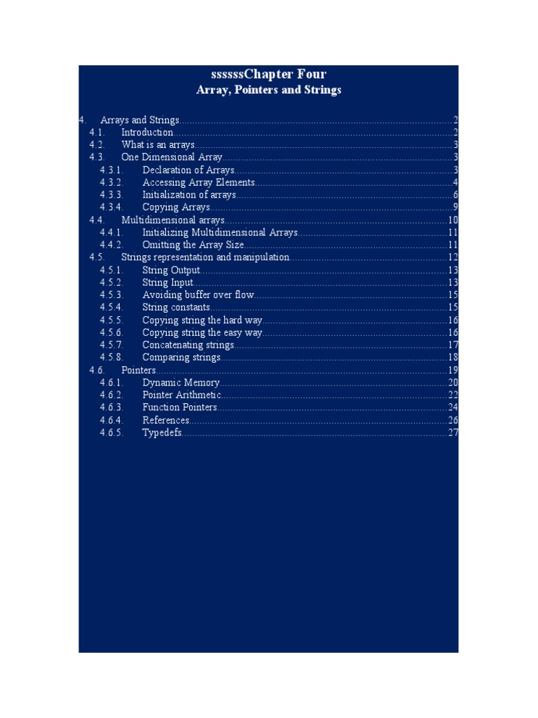 Chapter 4 - Arrays Pointers and String | PDF | Pointer (Computer Programming) | Array Data Structure