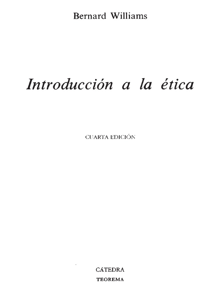 Williams-Introducción a La Ética-Capítulo 1-El Hombre Amoral | PDF | Moralidad | Verdad