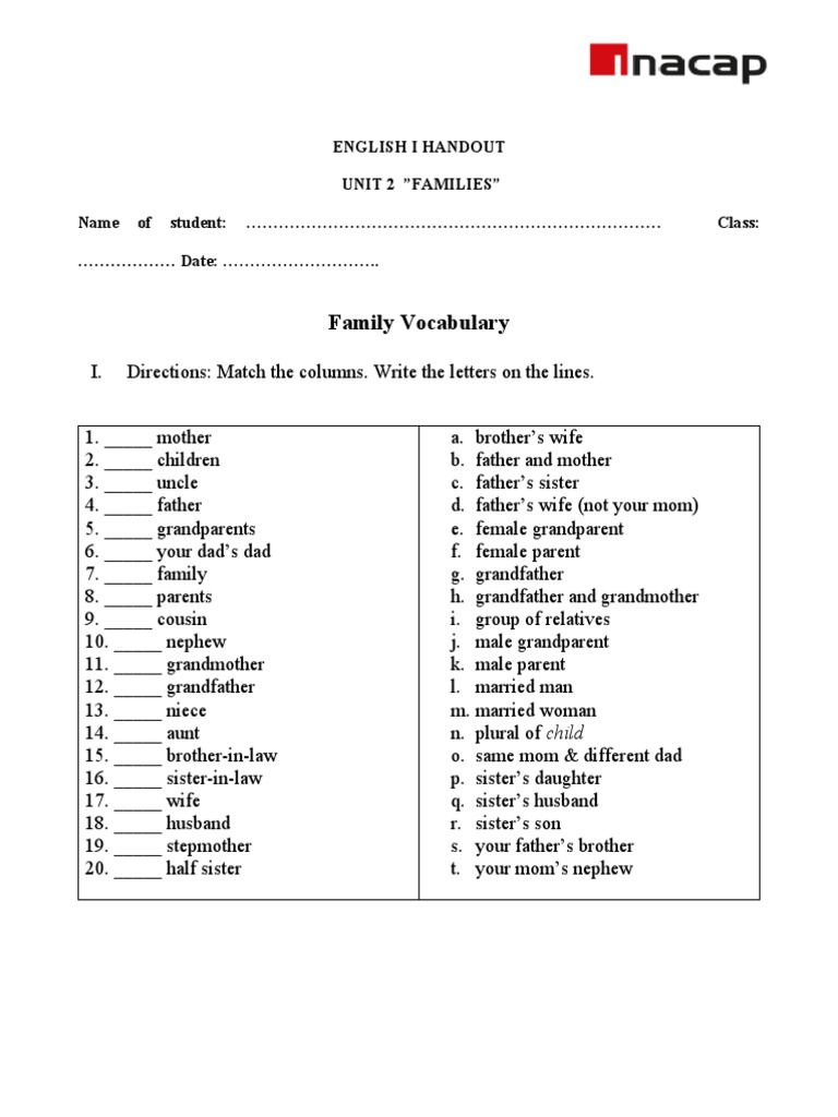 Handout Family | PDF | Grandparent