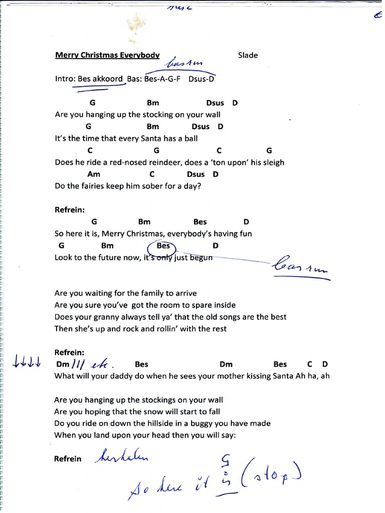 Merry Christmas Everybody Chords | PDF