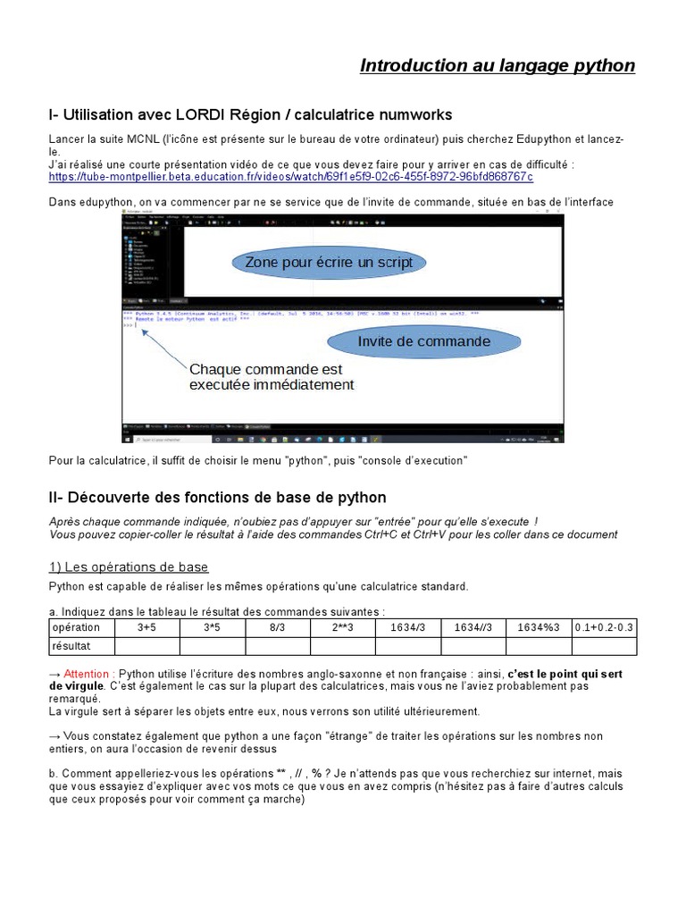 Python 01 Variables TD | PDF | Python (Langage de programmation) | Informatique