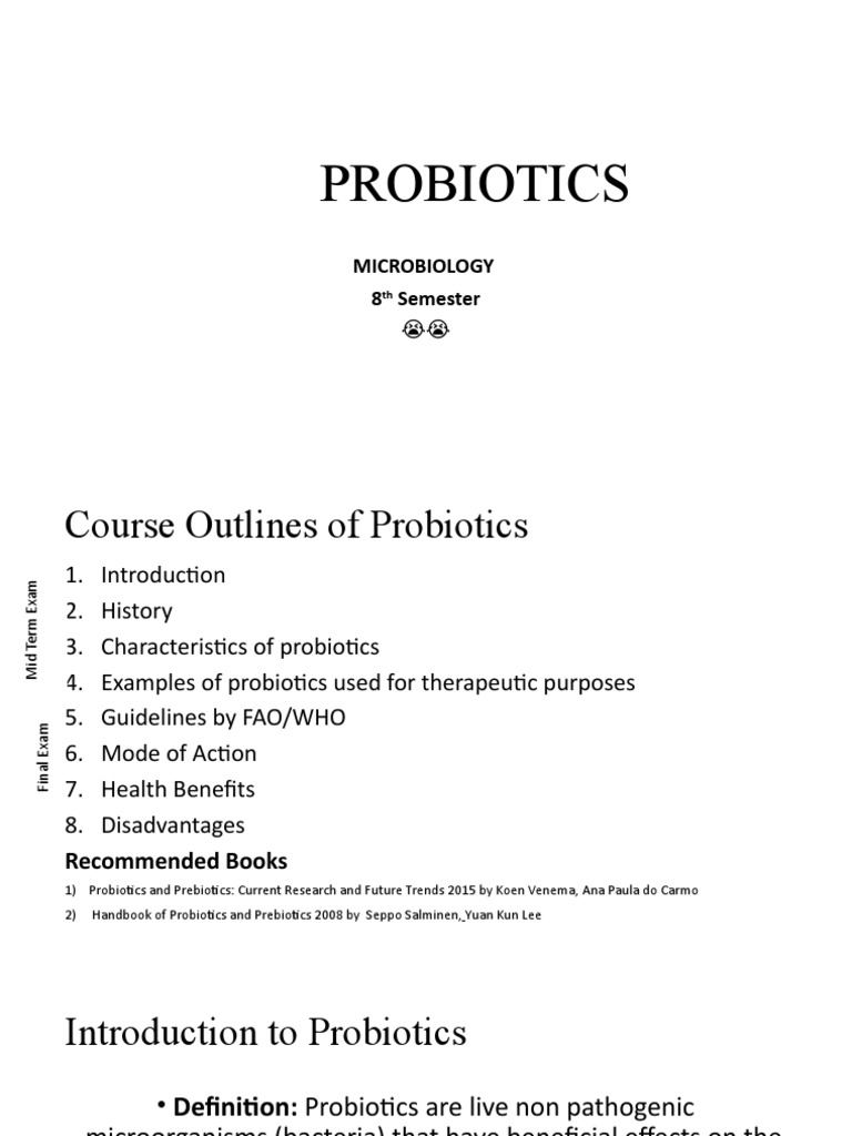 Probiotics Lectures | PDF | Probiotic | Clinical Medicine