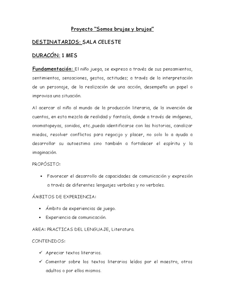 Proyecto Brujas | PDF | Comunicación