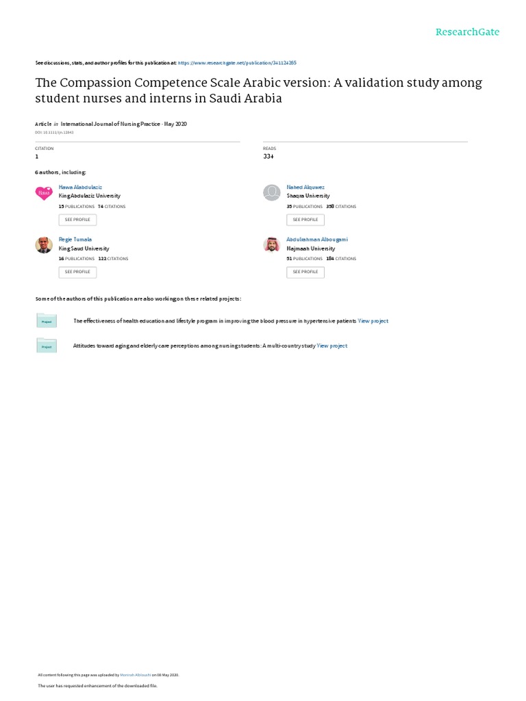 TheCompassionCompetenceScale StudentNurses | PDF | Compassion | Nursing