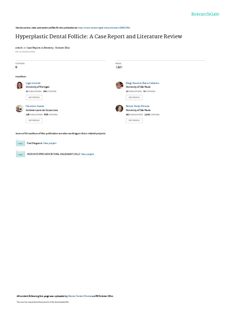 Hyperplastic Dental Follicle: A Case Report and Literature Review | PDF ...