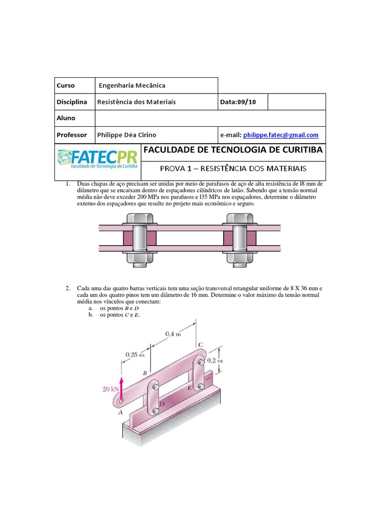 Lista 1 Resmat | PDF