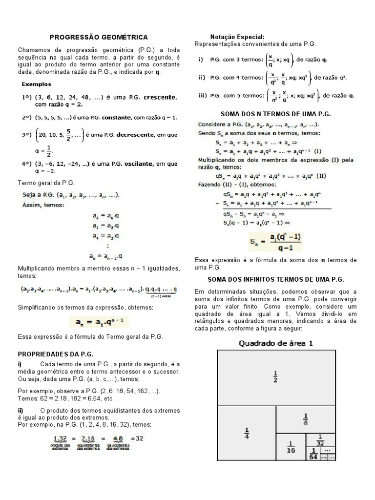 Progressão Geométrica | PDF | Sequência | Aritmética