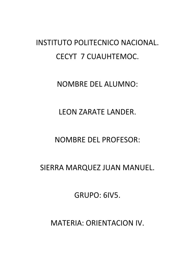 Orientacion IV VOCA 7 | PDF