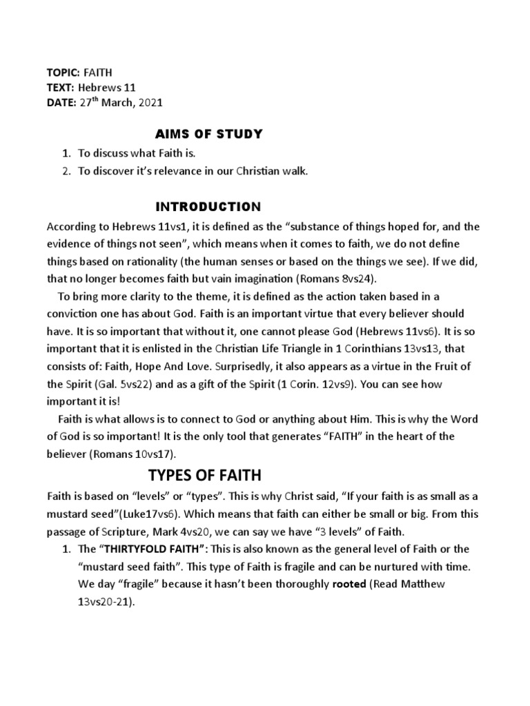Faith (Bible Study) | Download Free PDF | Faith | Jesus