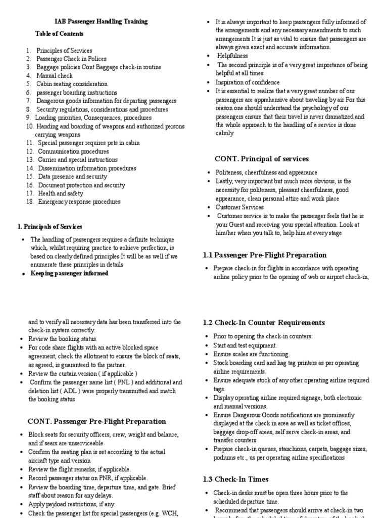 IAB Passenger Handling Procedures Guide | PDF | Baggage | Travel Visa