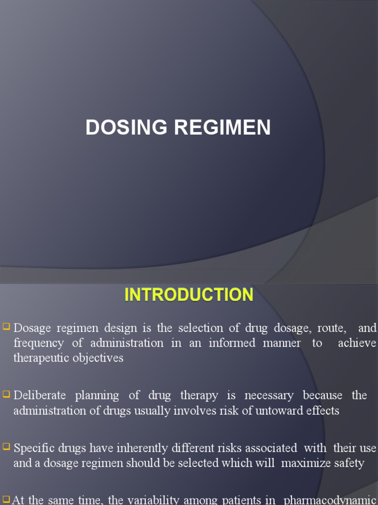 Lesson 3 Dosing Scheduling | PDF | Pharmacokinetics | Dose (Biochemistry)