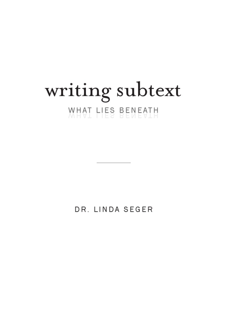 Writing Subtext Sample PDF | PDF | Dr. Jekyll And Mr. Hyde (Character ...