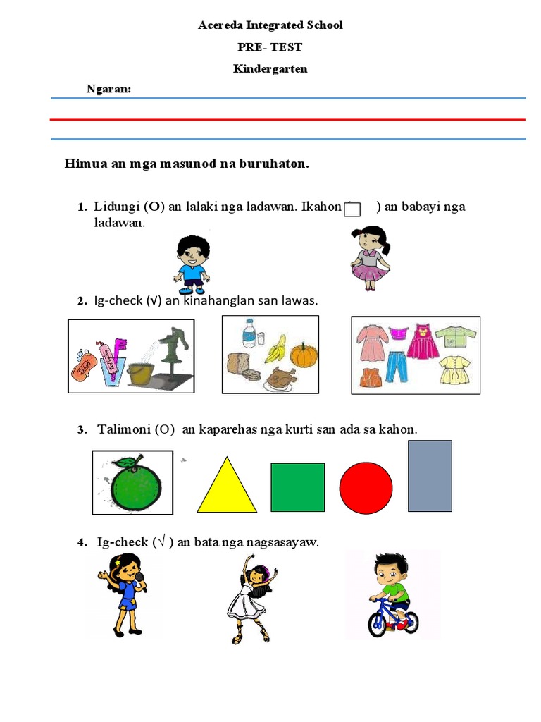 Diagnostic Test Kinder 2021 | PDF