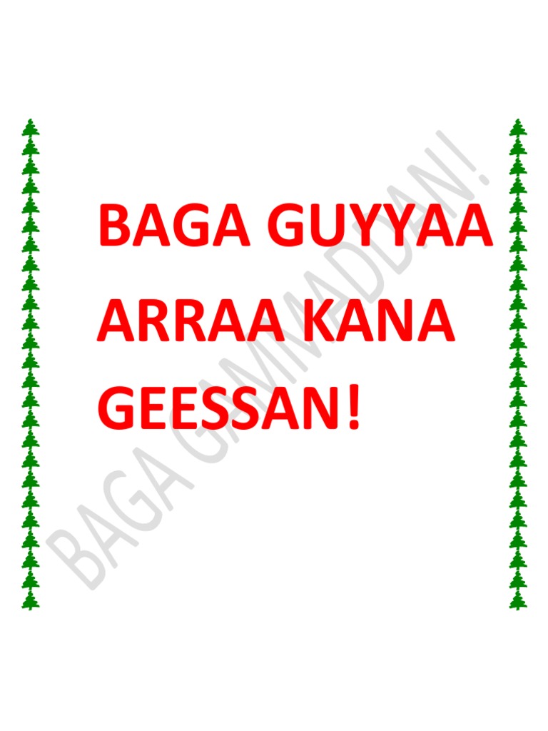 Baga Guyyaa Geessan Pdf