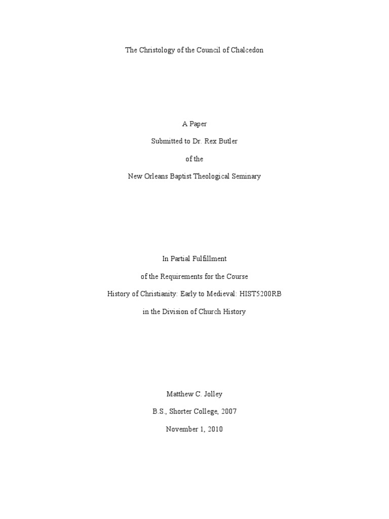 The Christology Of The Council Of Chalcedon Pdf Council Of