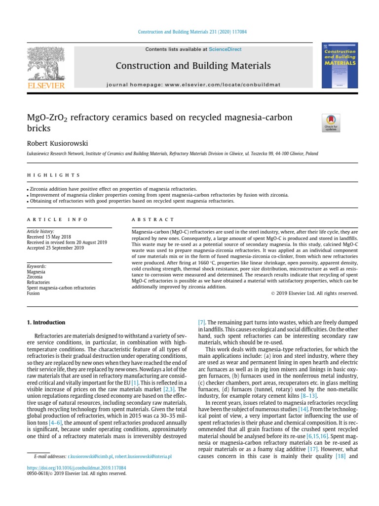 2020 - MgO-ZrO2 Refractory Ceramics Based On Recycled Magnesia-Carbon ...