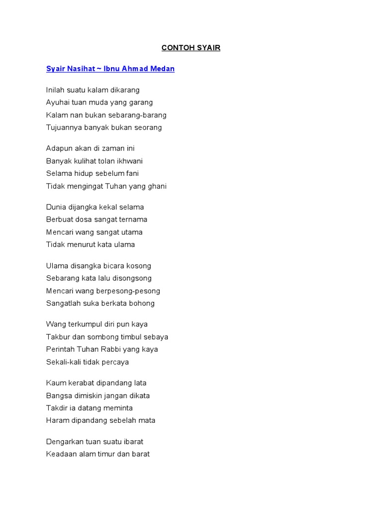 Contoh Syair | PDF