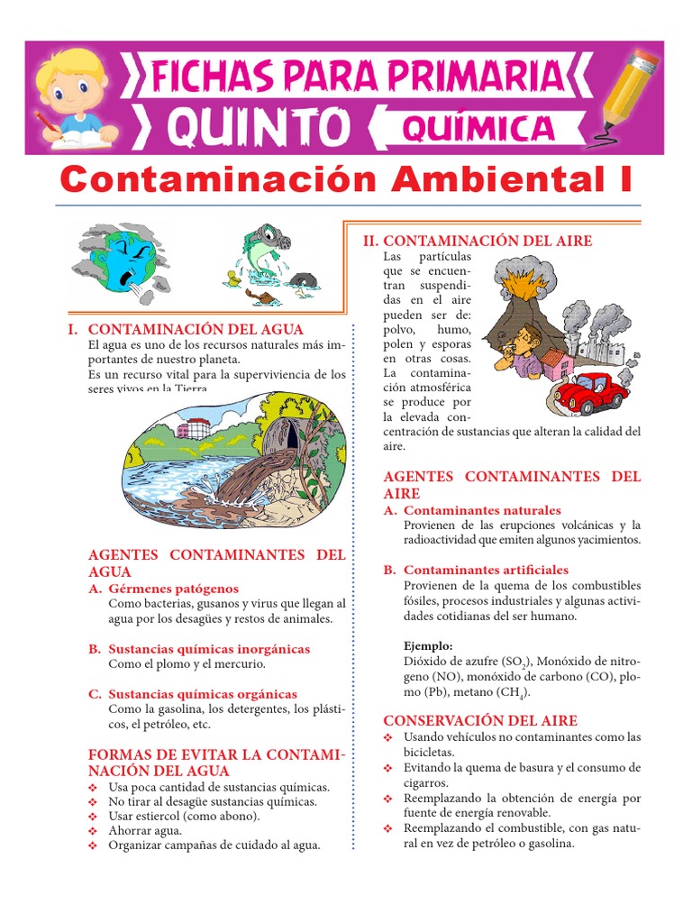 Hoja De Trabajo Sobre La Contaminación Del Agua En La Escuela Secundaria