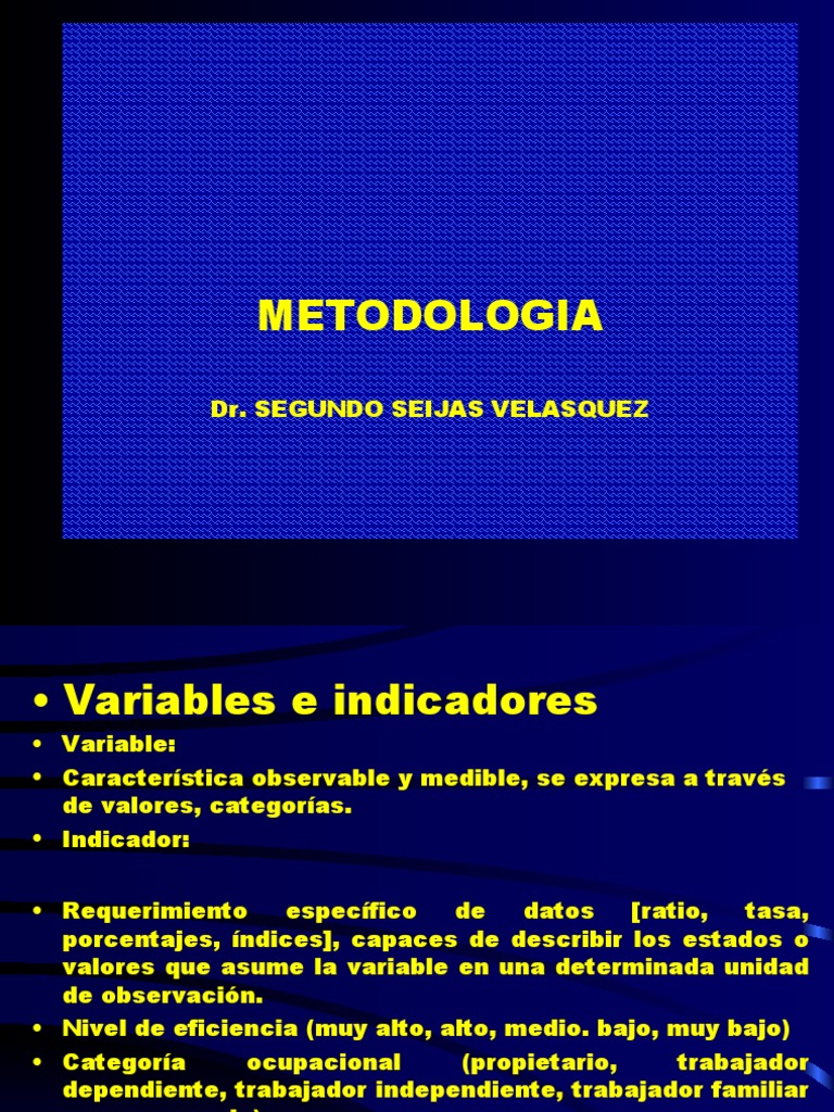 Metodologia de Investigacion Indicadores y Variables | PDF | Hipótesis ...