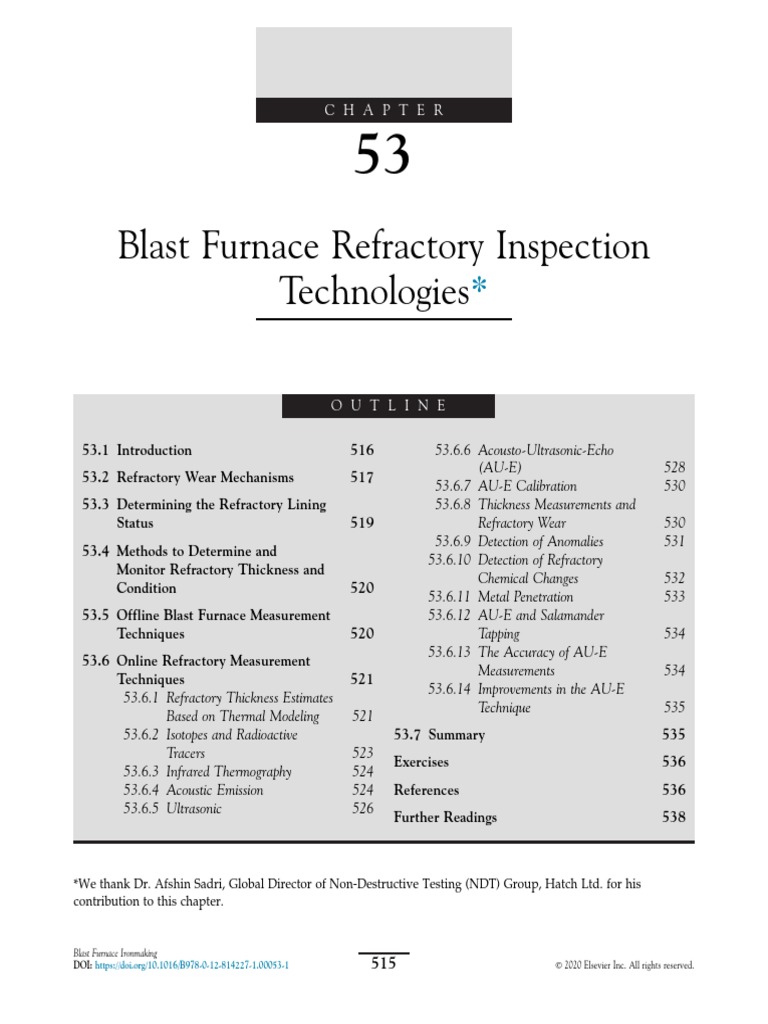 Blast Furnace Refractory Inspection | PDF | Refractory | Thermography