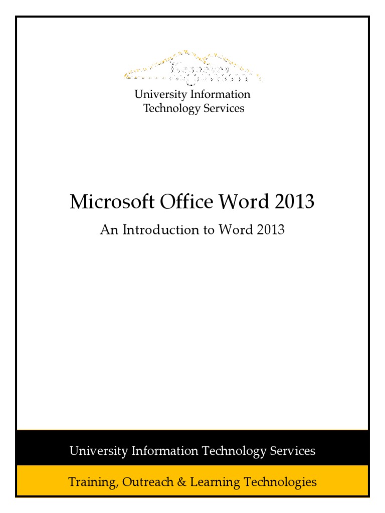 Intro To Word 2013 | PDF | Paragraph | Microsoft Word