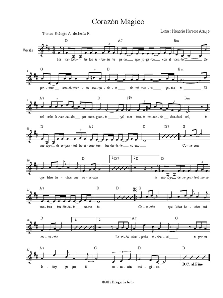 Corazon-Magico DYANGO - LETRA Honorio Herrero-Araujo | PDF