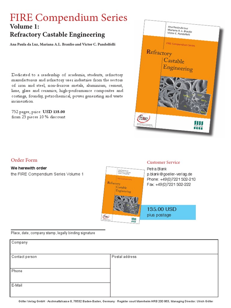 FIRE Compendium Series: Refractory Castable Engineering | PDF ...