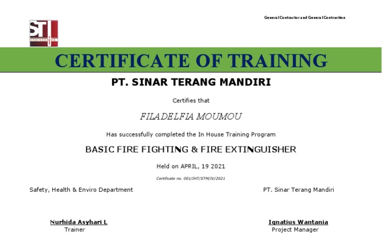 Sertifikat Apar | PDF