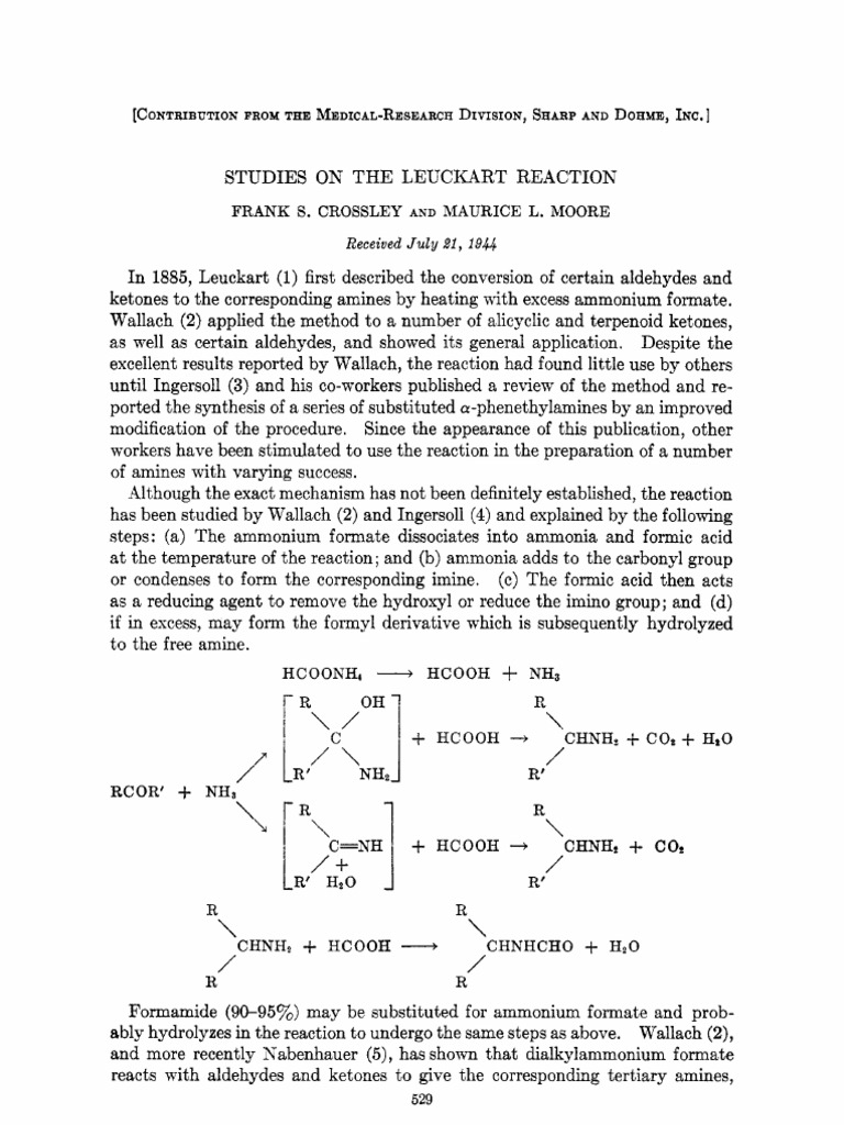 Leuckart Reaction Mechanism Insights | PDF | Functional Group | Organic ...