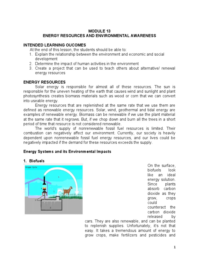Module 13 - Energy Resources and Environmental Awareness | PDF ...
