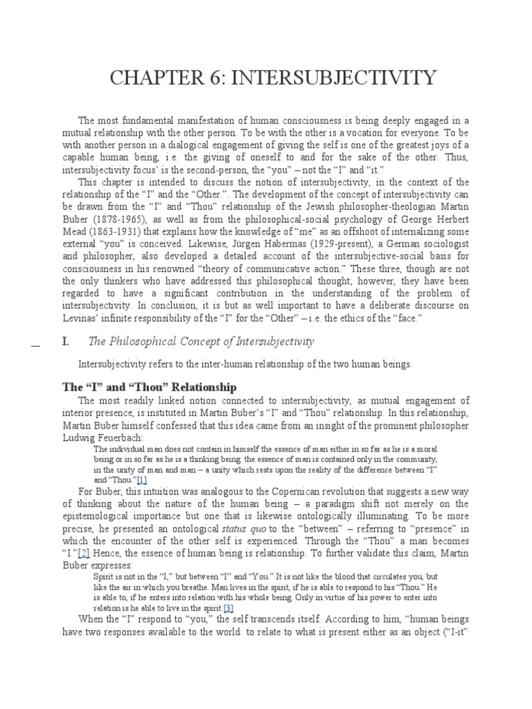 Chapter 6: Intersubjectivity: The Philosophical Concept of ...