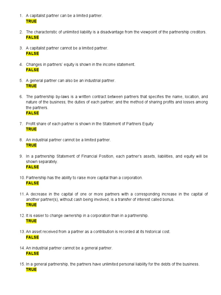 A Capitalist Partner Can Be A Limited Partner | PDF