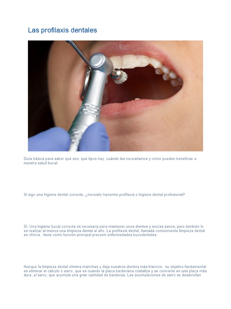 Las Profilaxis Dentales | PDF | Higiene oral | Cuidado de la salud