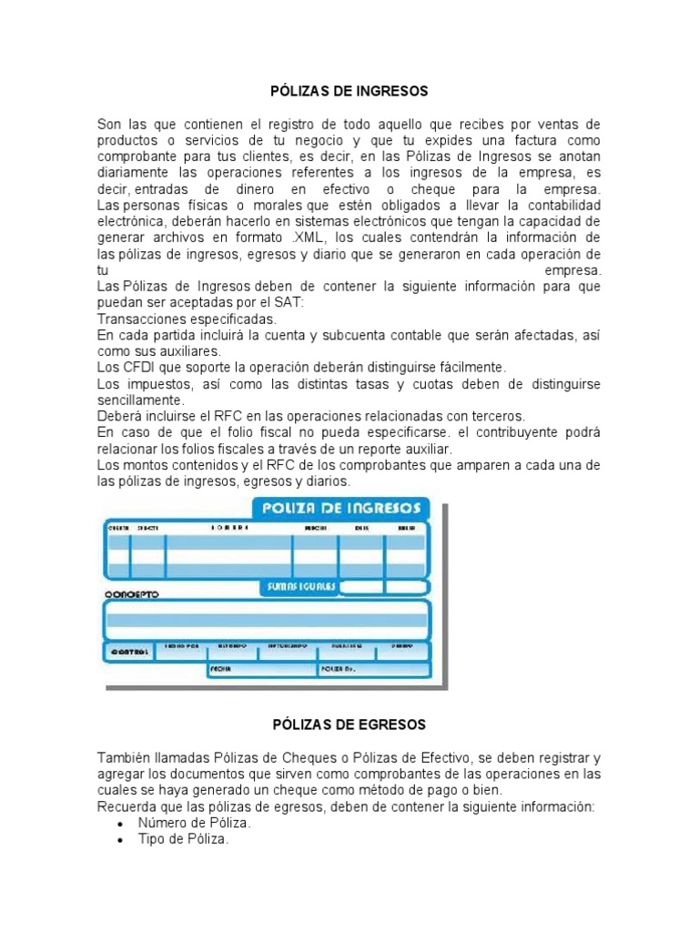 Pólizas de Ingresos | PDF | Contabilidad | Cheque