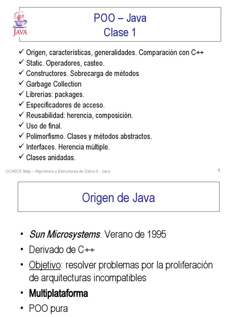 Curso Avanzado de Java y POO | PDF | Java (lenguaje de programación) | Herencia (Programación ...