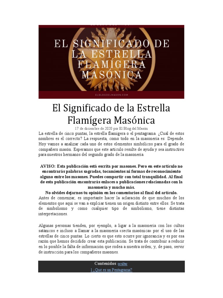 Significado de la Estrella Flamígera | PDF | Masonería | Estrellas