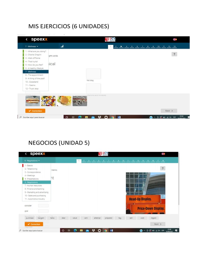 Ejercicios de Speexx | PDF