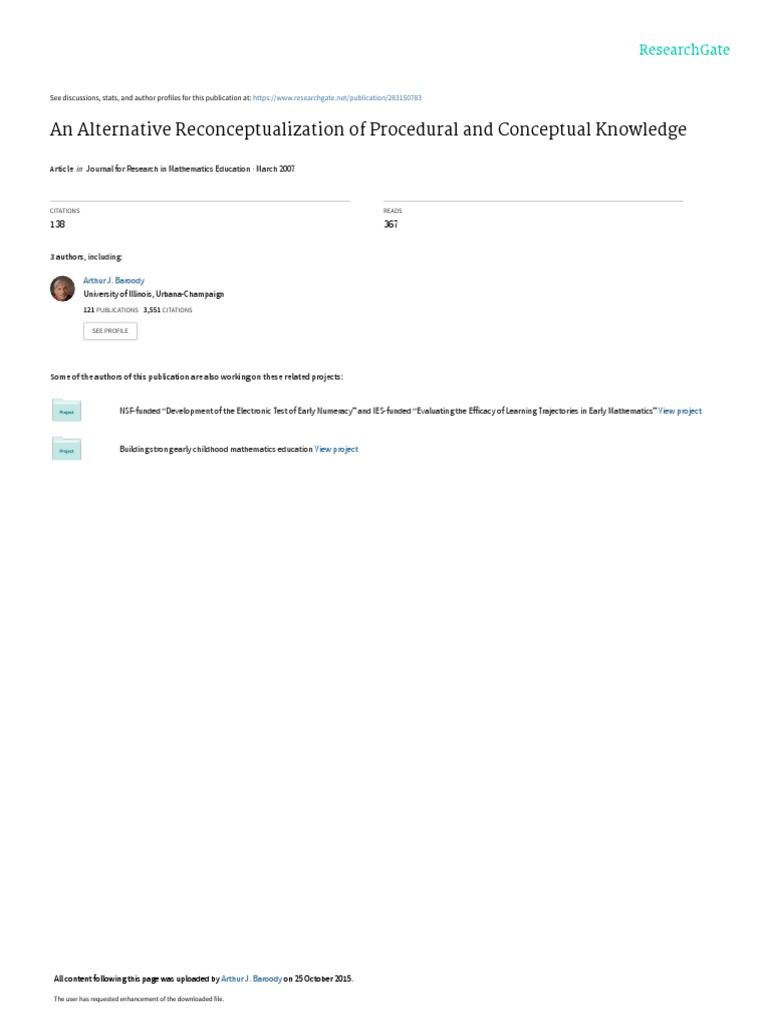 An Alternative Reconceptualization of | PDF | Procedural Knowledge ...