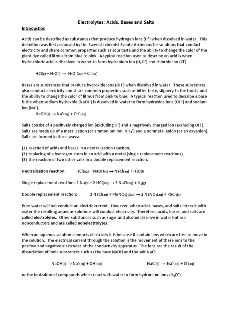 Chem. Lab. | Download Free PDF | Ion | Salt (Chemistry)