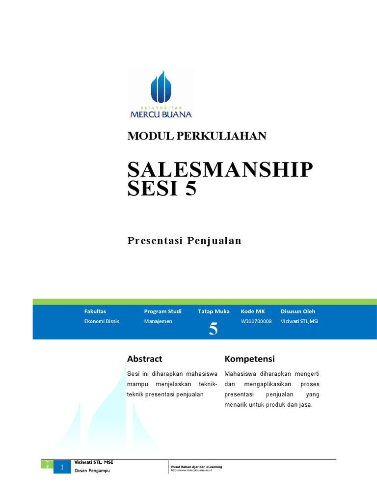 Modul Sesi 5 Salesmanship Obe | PDF