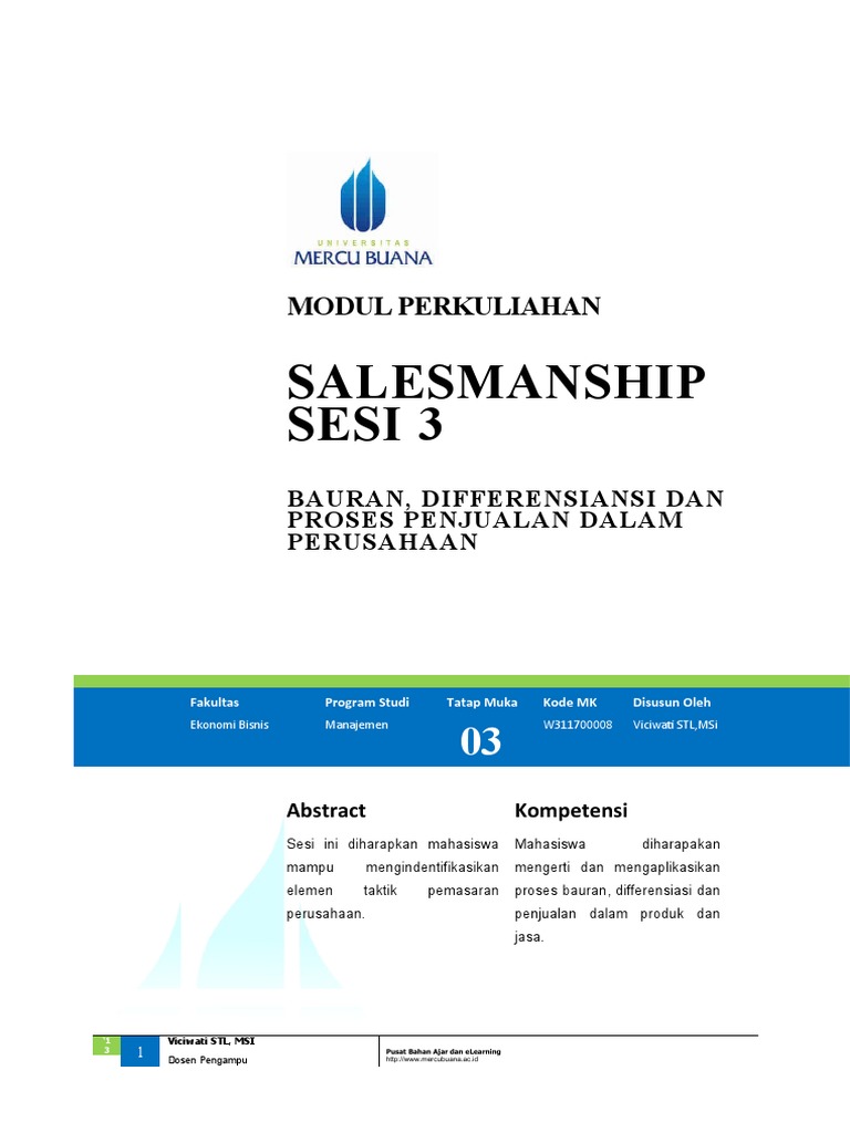 Modul Sesi 3 Salesmanship | PDF