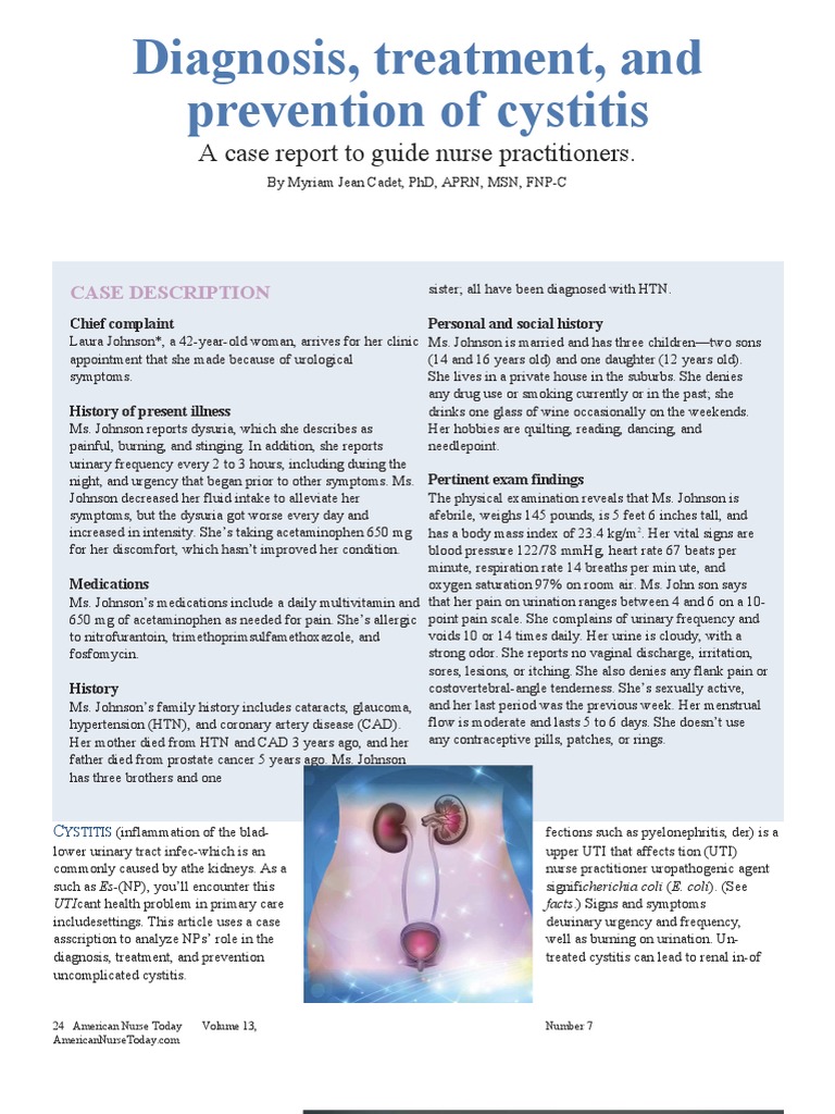 Diagnosis, Treatment, and Prevention of Cystitis: A Case Report To ...