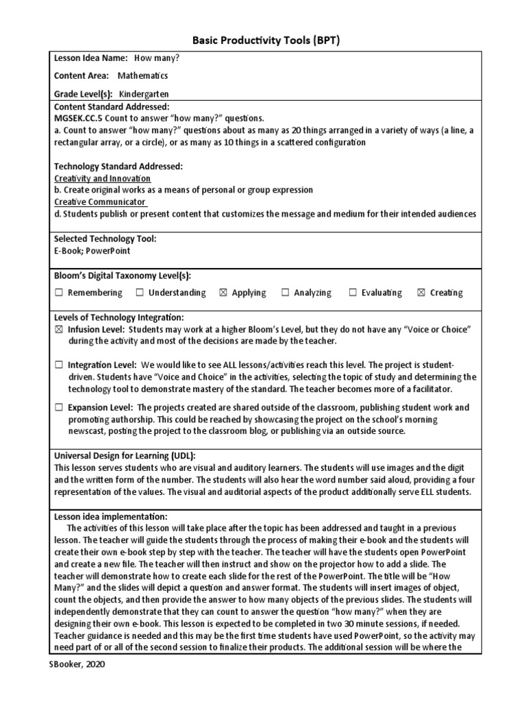 m05 Basic Productivity Tools Lesson Idea | PDF | Cognition | Communication