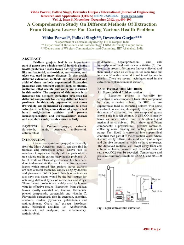 Comprehensive Study On Different Methods of Extraction From Guava ...